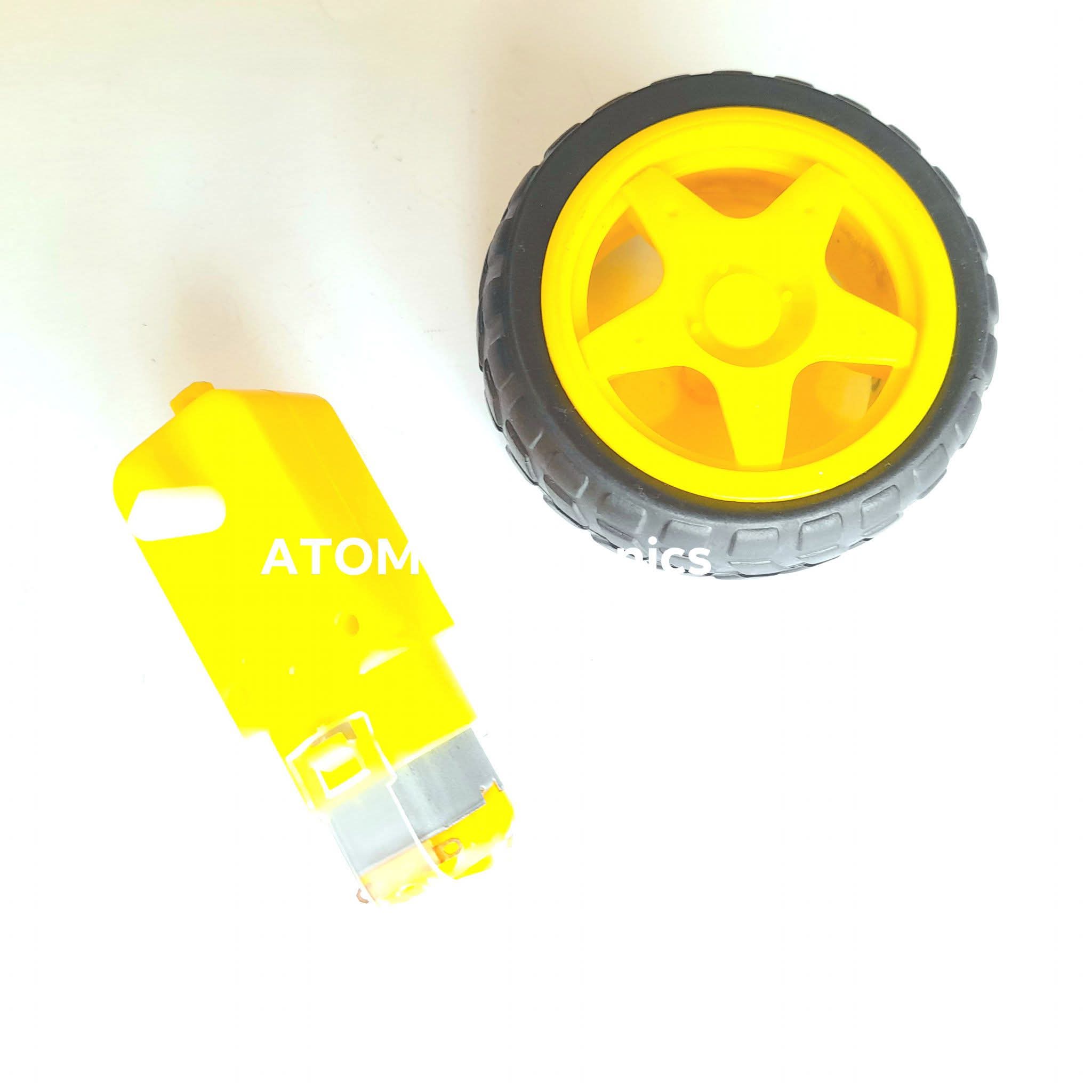 TT Gear Motor & Wheel (Yellow) – ATOM Electronics